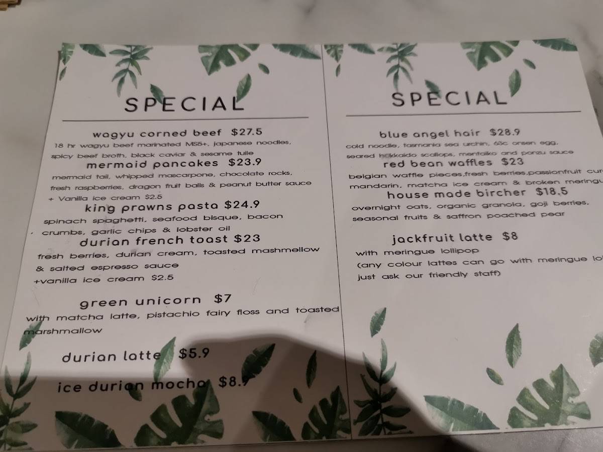 Menu at two sis & co cafe, Pyrmont