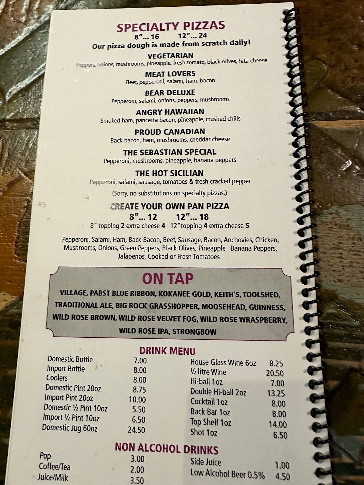 Menu at Bear & Kilt Freehouse pub & bar, Calgary