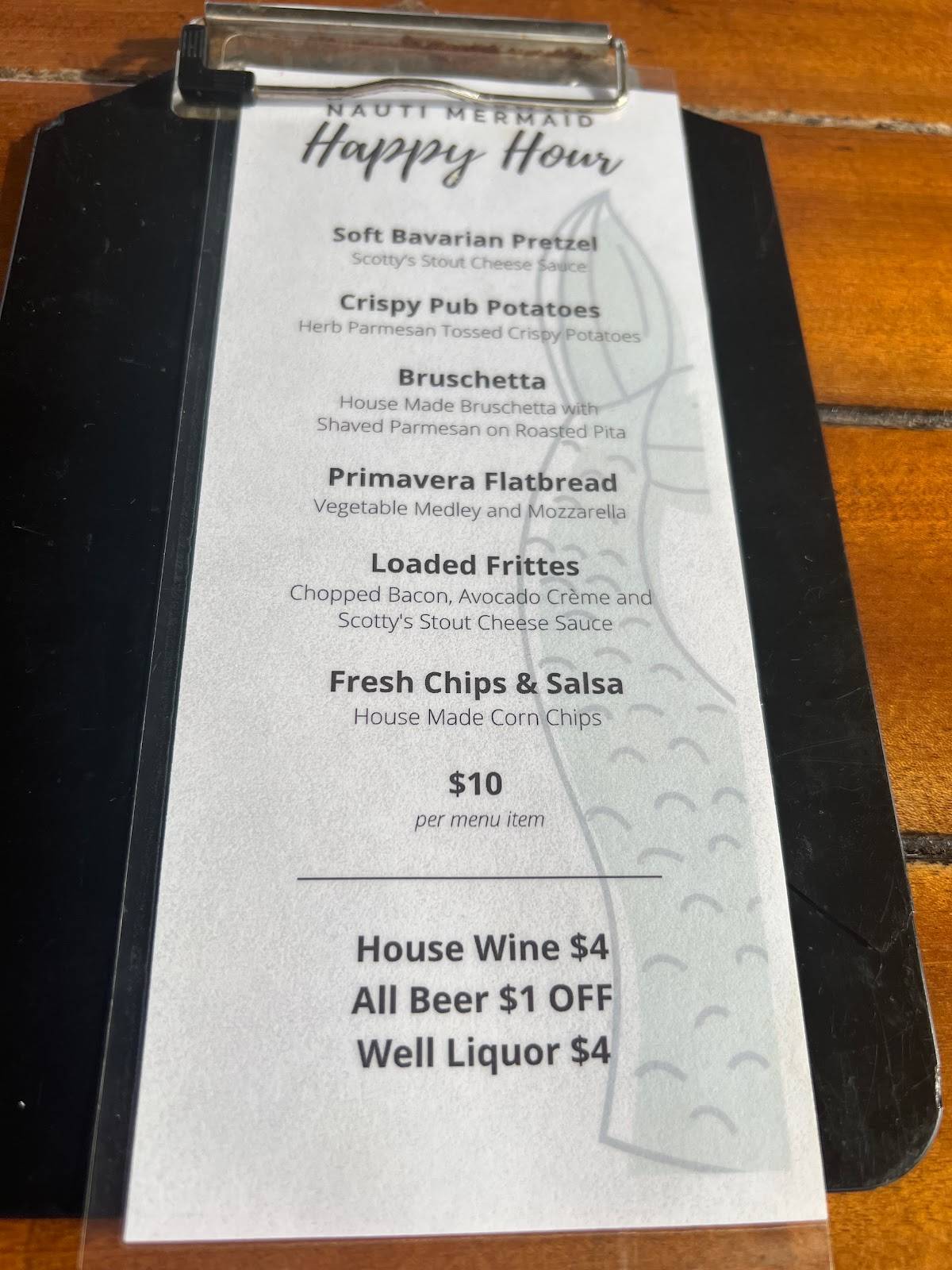 Menu at The Nauti Mermaid Dockside Bar & Grill, Cape Coral