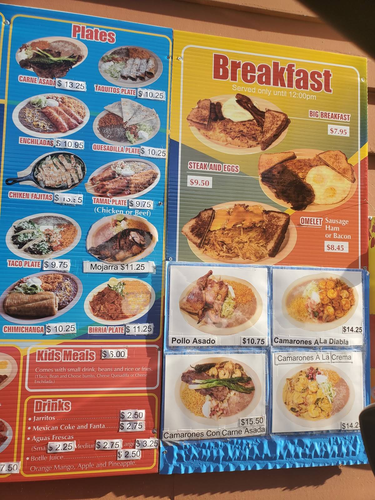 Menu at Casa del Sol restaurant, Clackamas