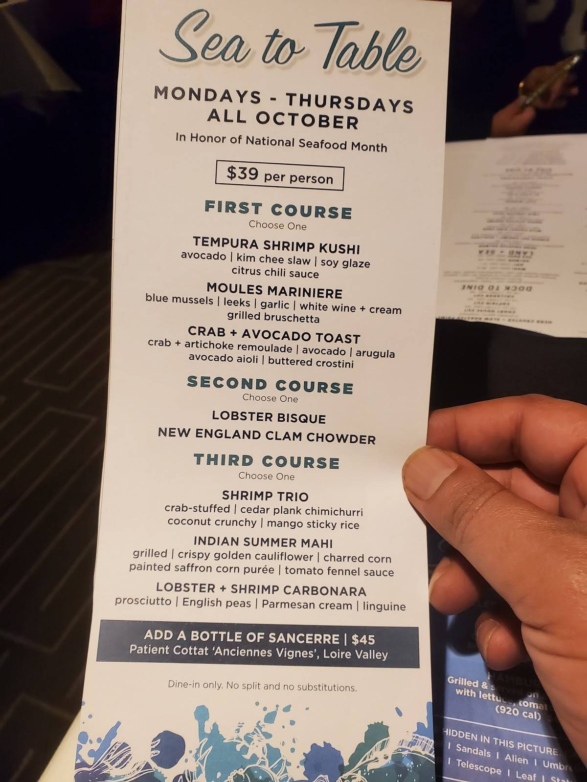 Menu at Chart House steakhouse, Stateline