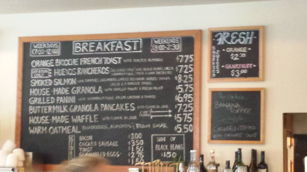 Menu at Milk & Honey Cafe, Chicago