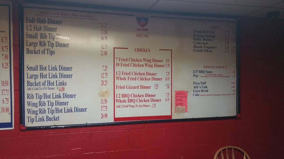 Menu at Chicago Pit Stop BBQ, Riverdale
