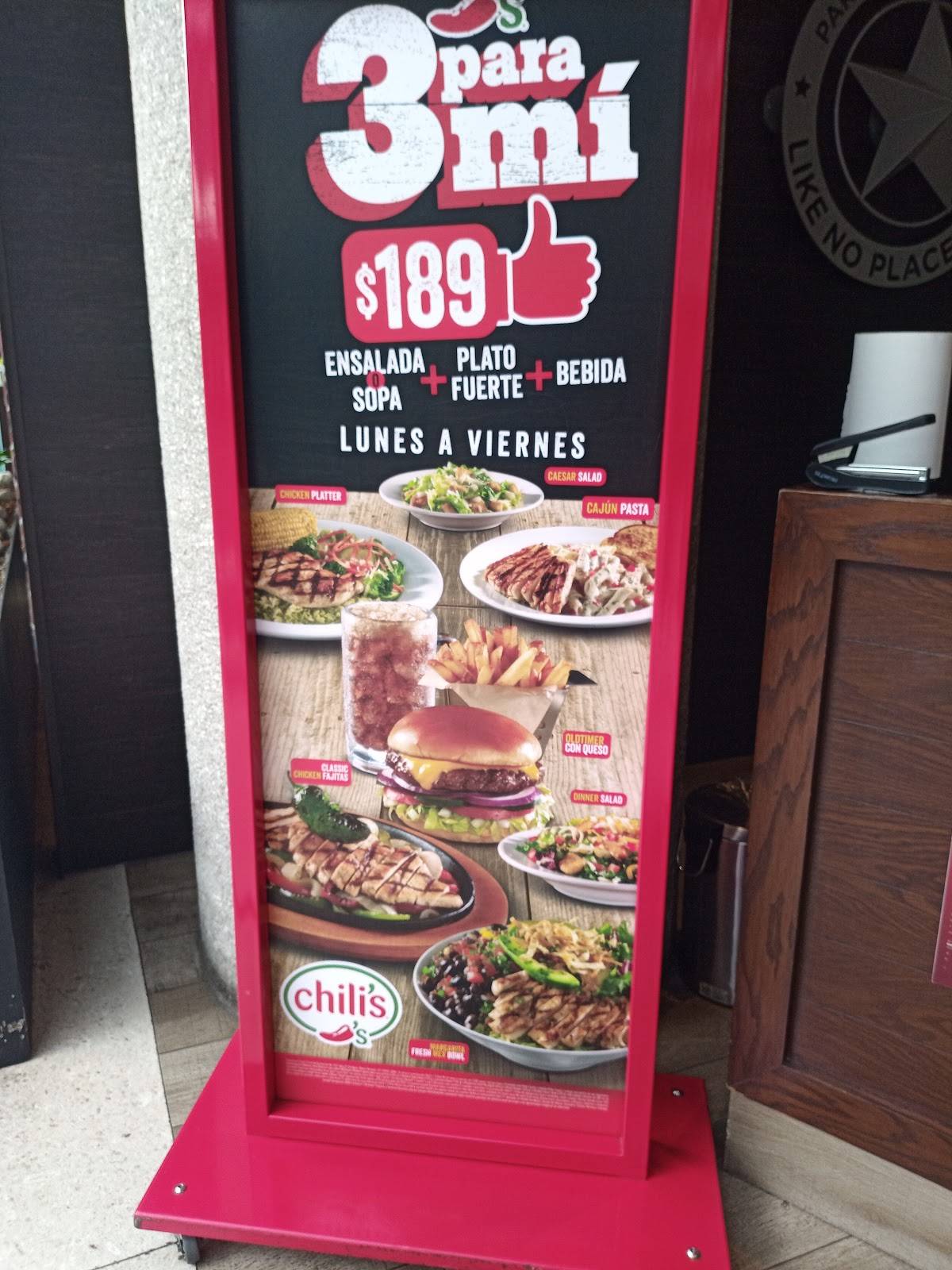 Menu at Chili's restaurant, Ciudad Nezahualcóyotl, Av. Canal de Garay 3278