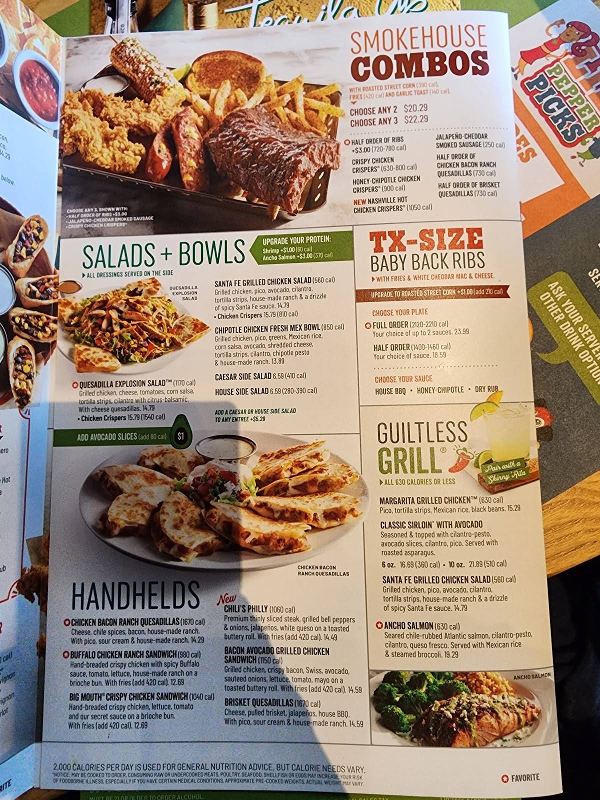 Menu at Chili's Grill & Bar, Streamwood