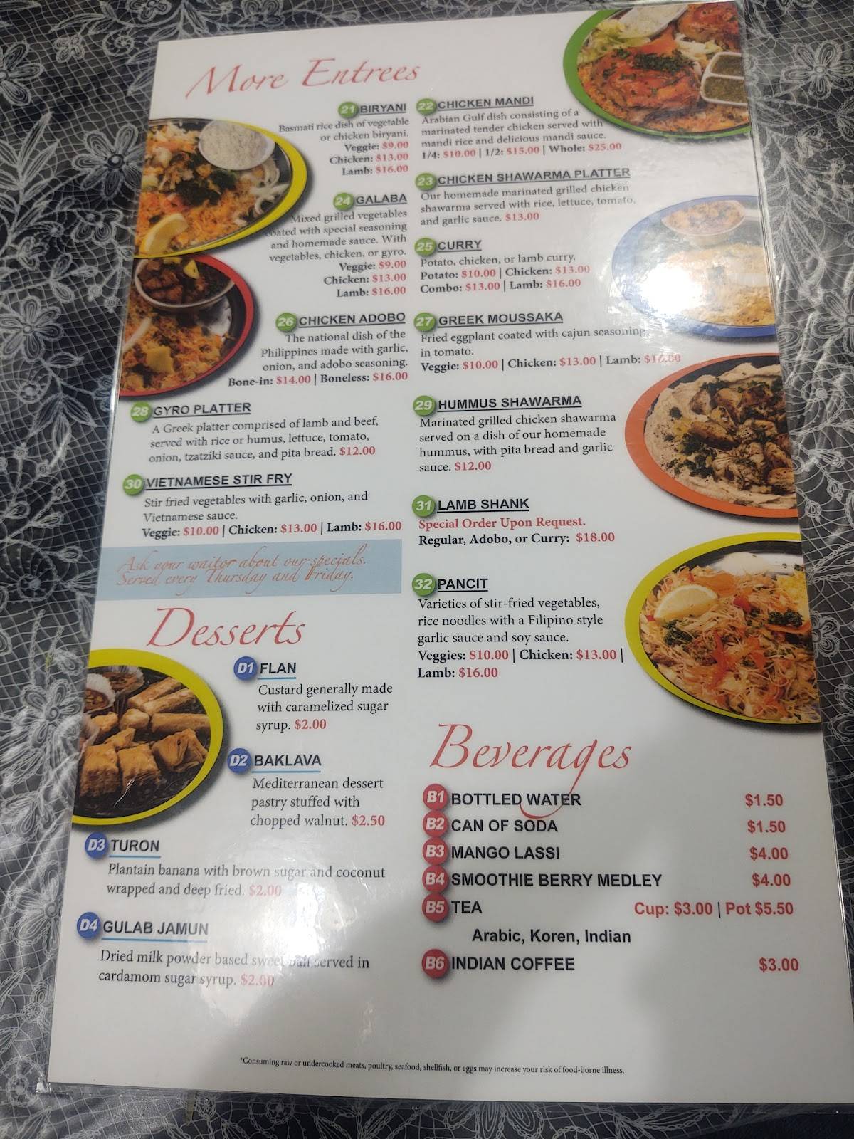 Menu at Circle of Friends Restaurant, Findlay, 125 W Sandusky St