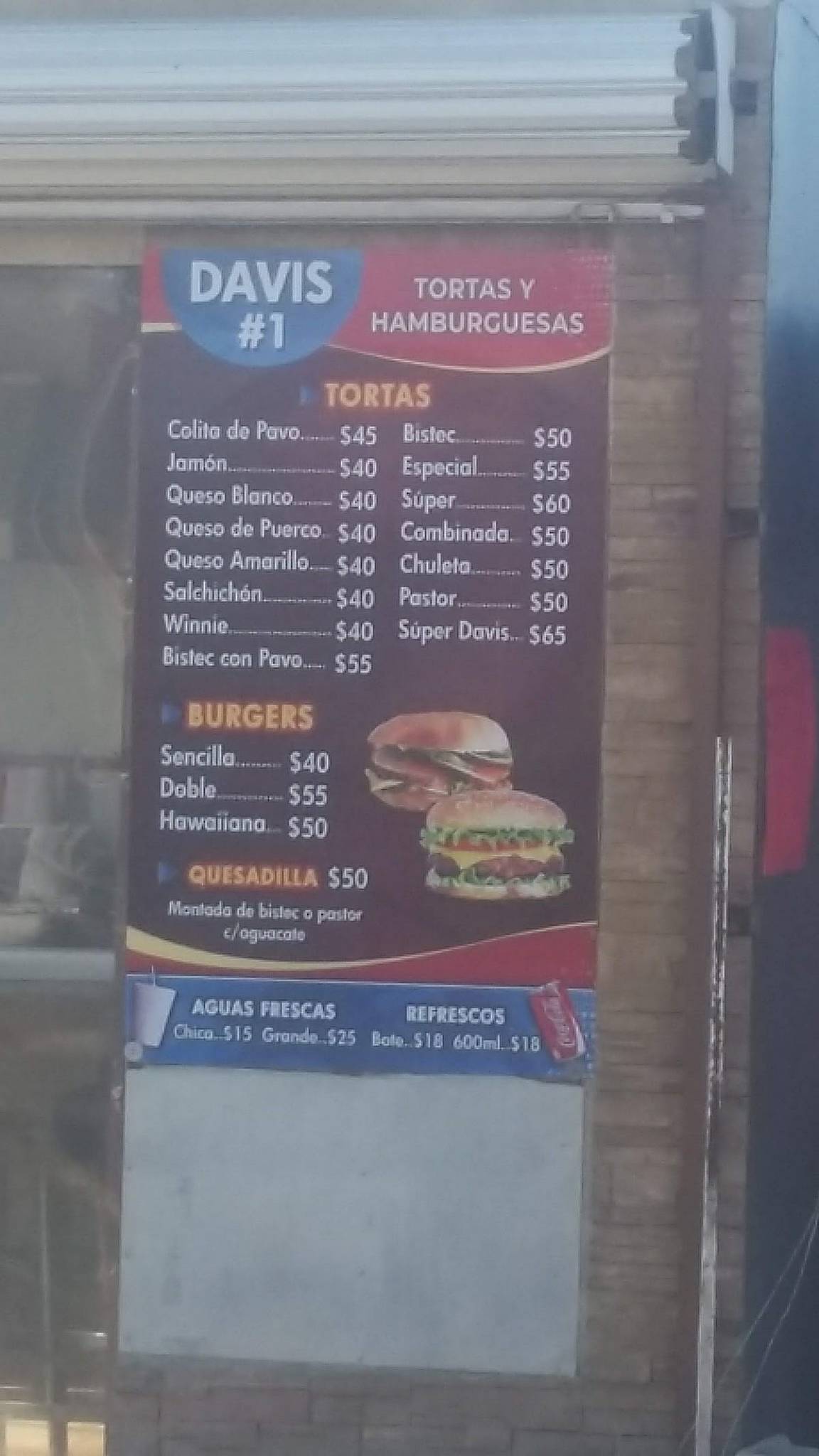 Carta del restaurante Tortas Davis #1, Ciudad Juarez, Benemérito del ...