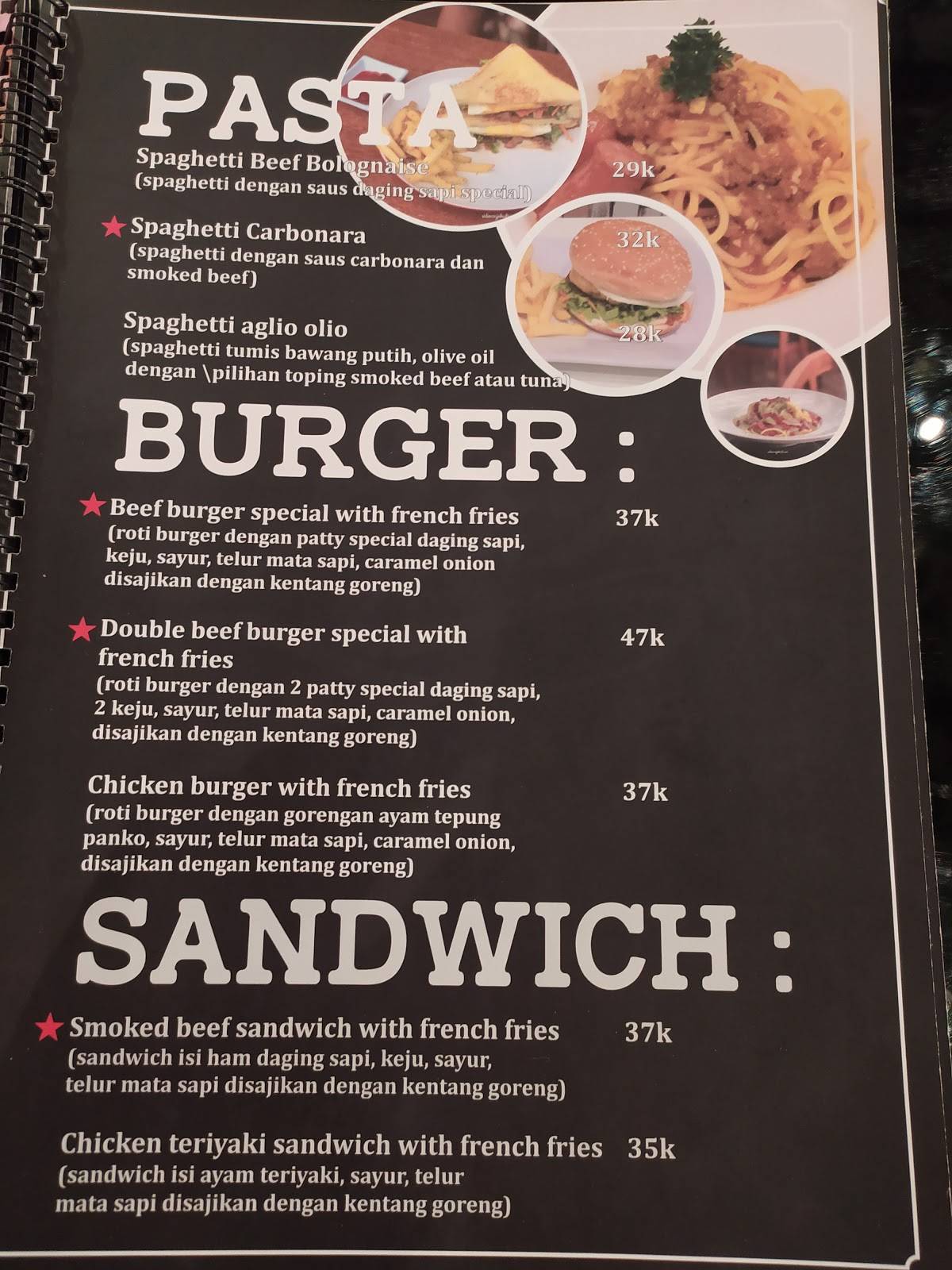 Carta de Clay Resto and Cafe, Sidoarjo