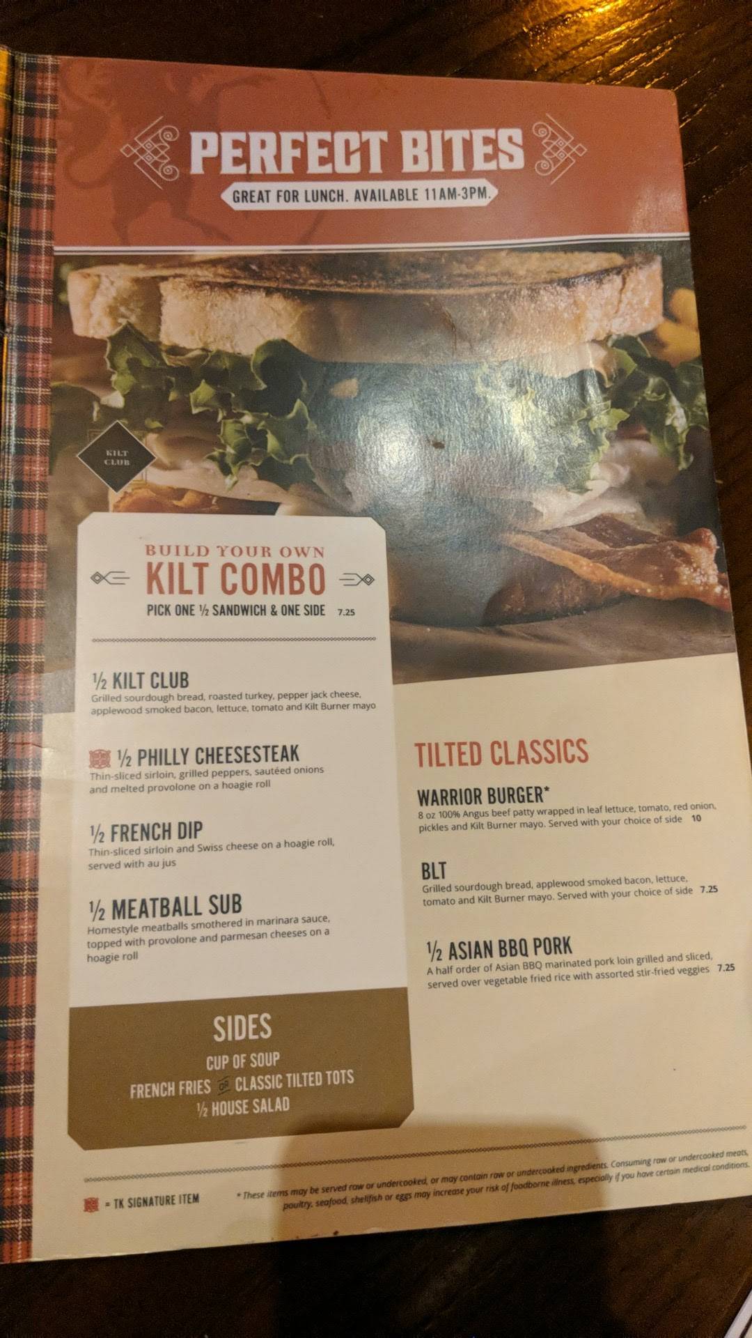 Menu at Tilted Kilt pub & bar, Colonial Heights