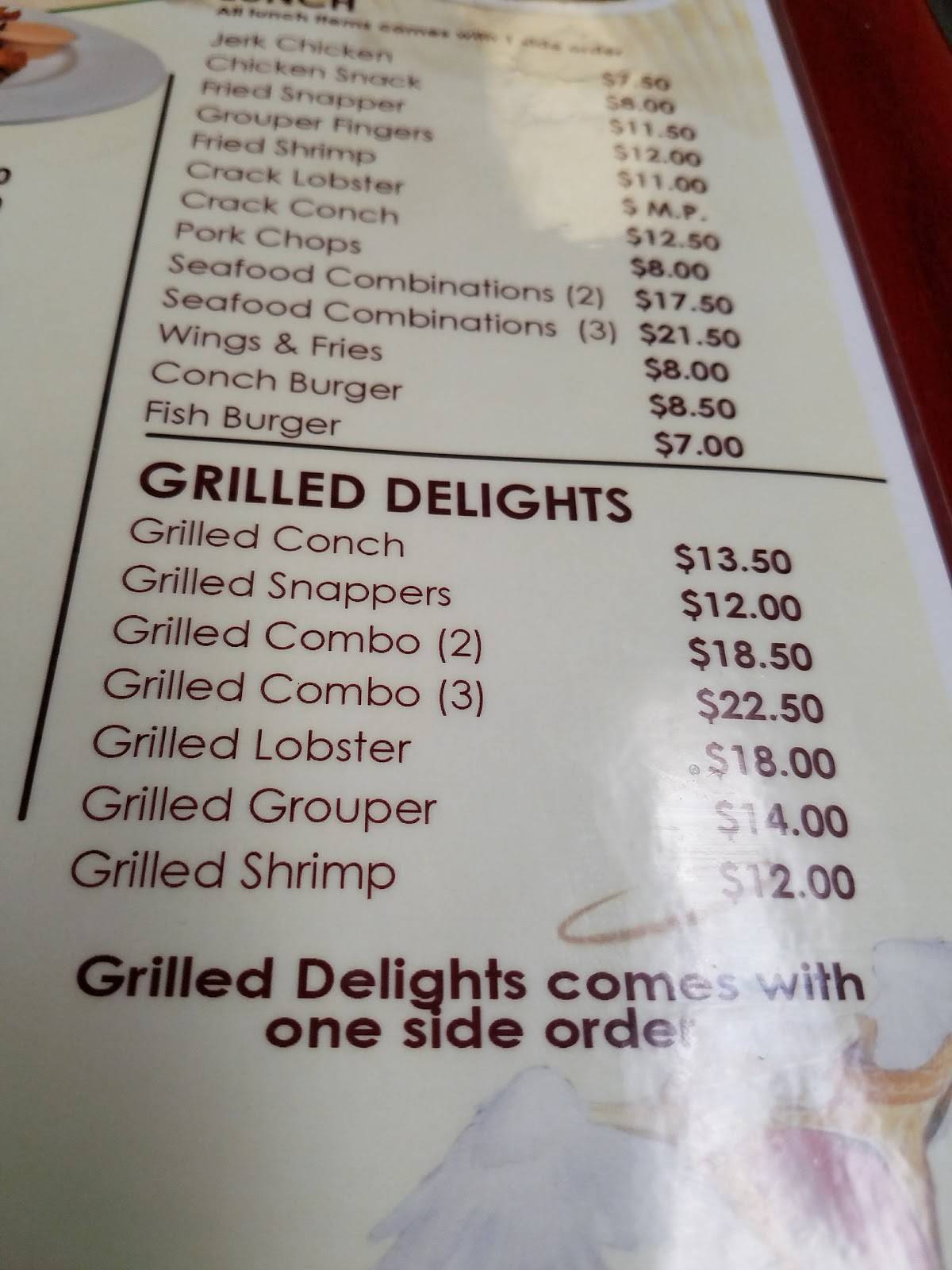 Menu at Conch Heaven restaurant, Miami, NW 27th Ave