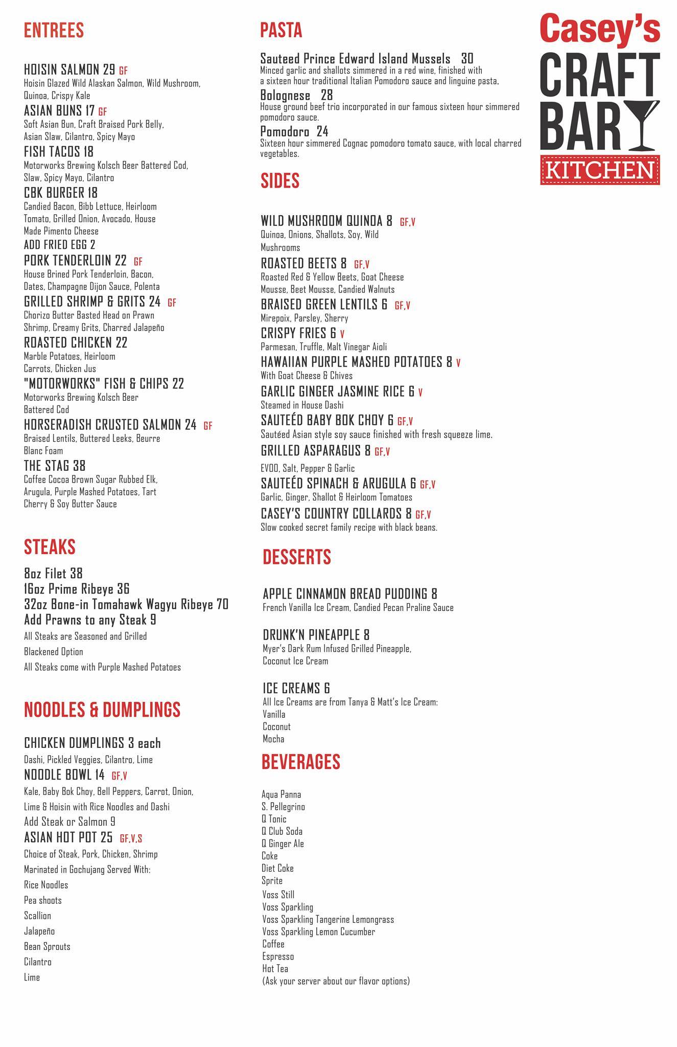 Menu at Craft Bar Kitchen Lutz, Lutz