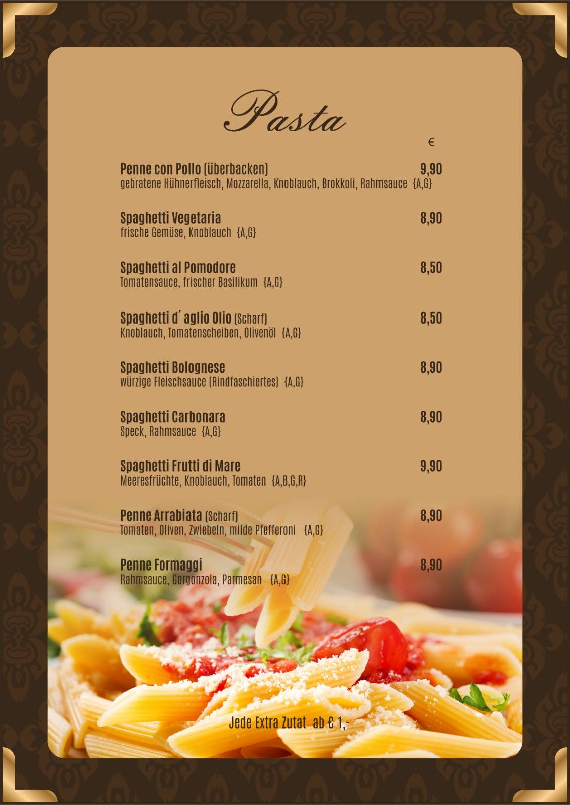 Speisekarte von Da Jacco restaurant, Innsbruck