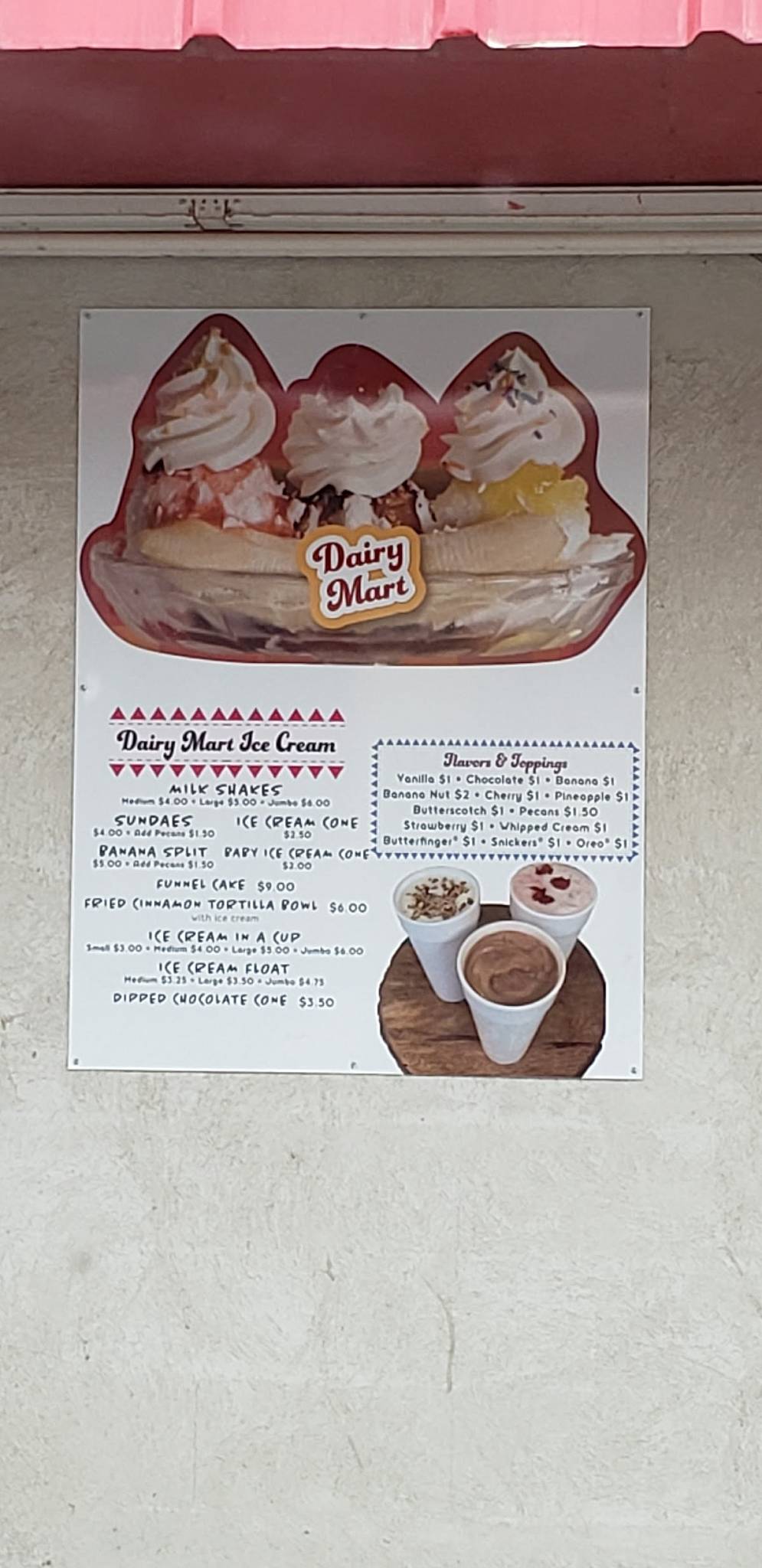 Menu at Dairy Mart restaurant, Pecos, 920 W 3rd St