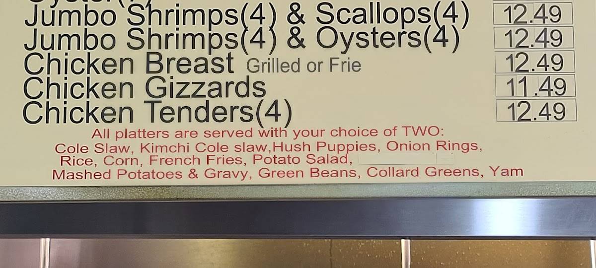 Menu at Sunny's Seafood & Deli restaurant, Woodbridge