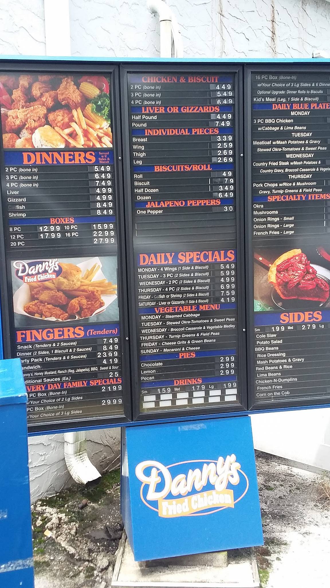 Menu at Danny's Fried Chicken fast food, Niceville, 408 E John Sims Pkwy
