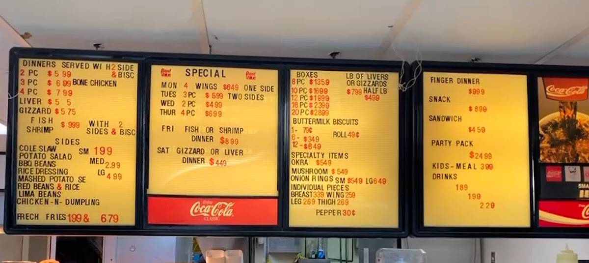 Menu at Danny's Fried Chicken fast food, Niceville, 408 E John Sims Pkwy