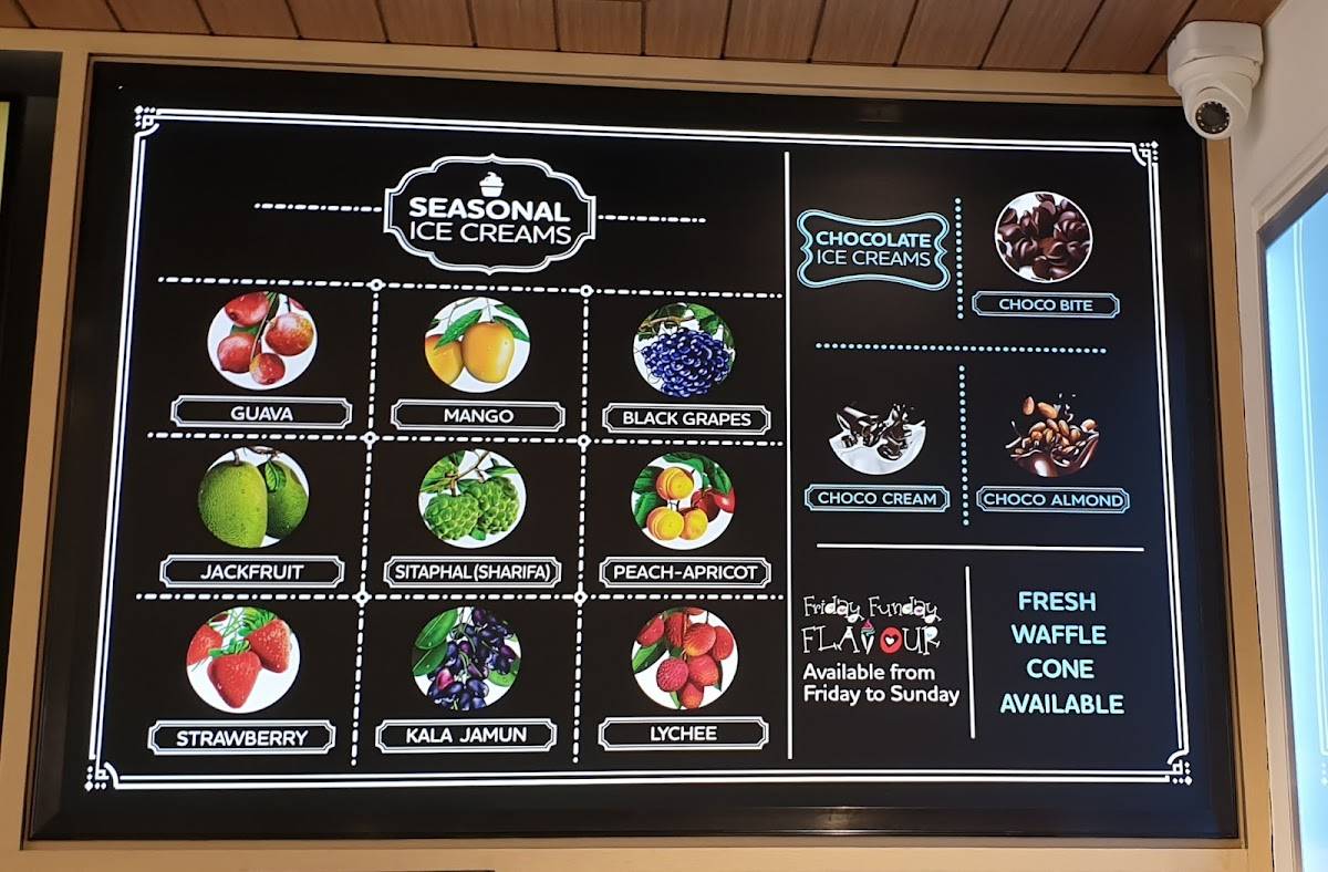 Menu at Natural Ice Cream, Kochi, 38/3196