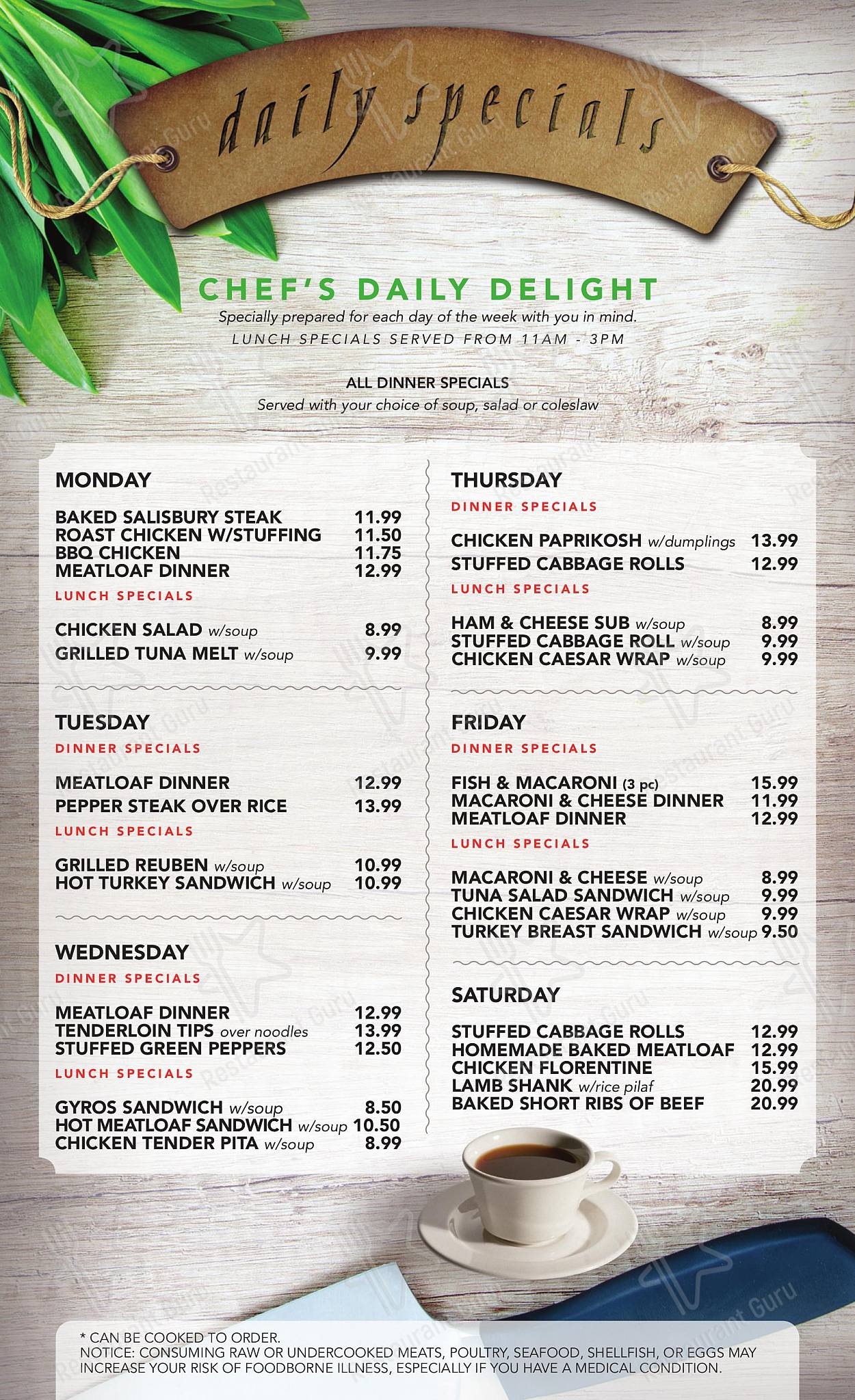 Menu at Archie's Restaurant, Livonia