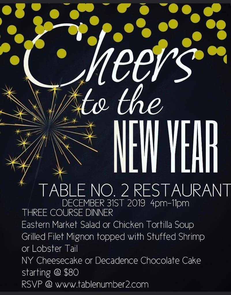Menu at TABLE No. 2 Restaurant, Detroit
