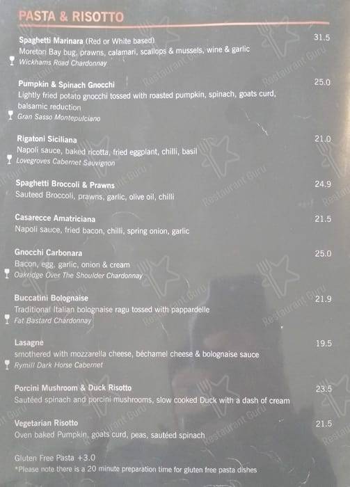 Menu at Phoenix and Co restaurant, Plenty