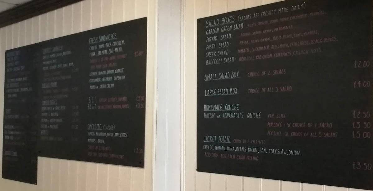 Menu at Prego cafe, Doncaster