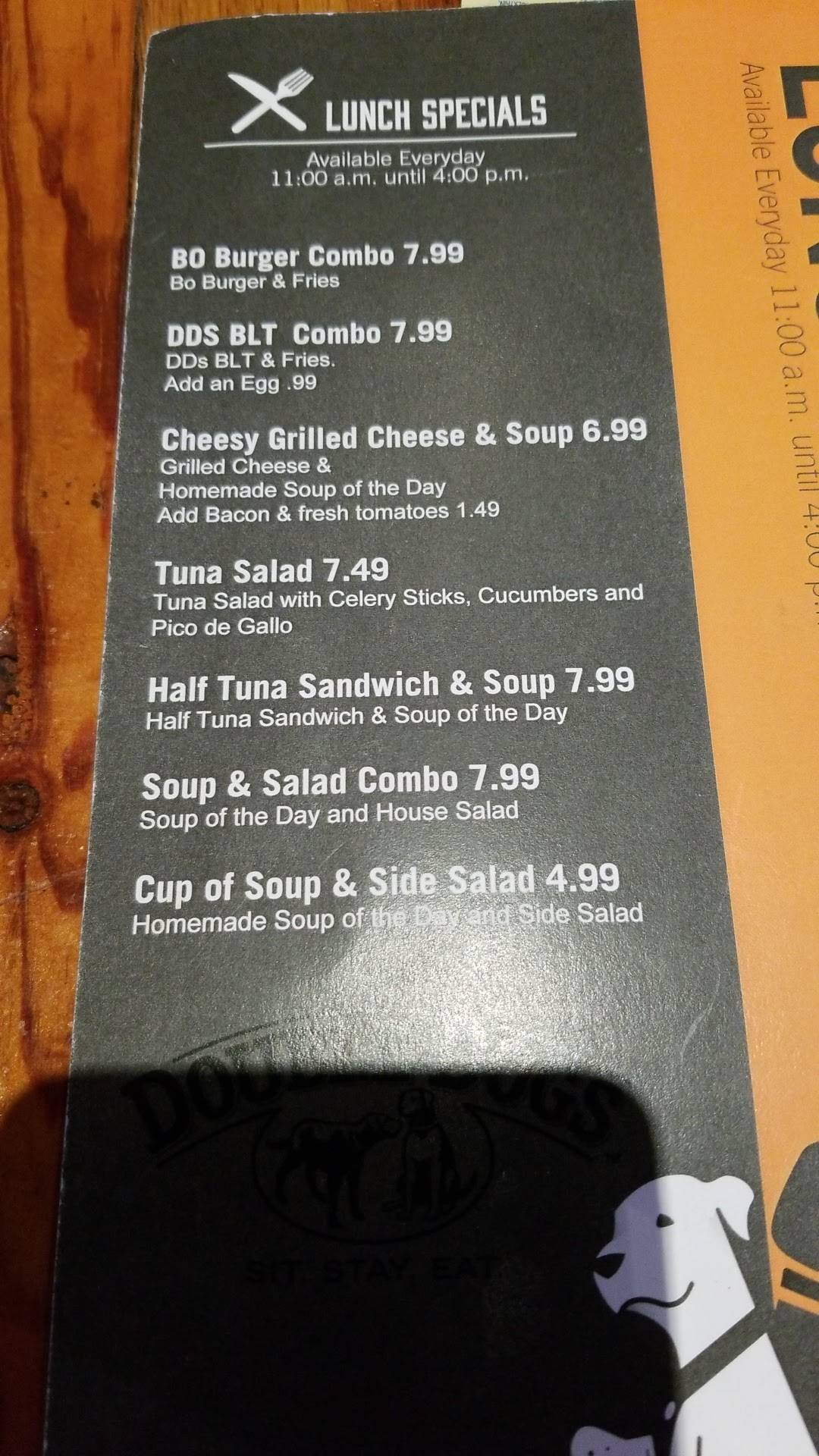 Menu at Double Dogs pub & bar, Knoxville, Hardin Valley Rd