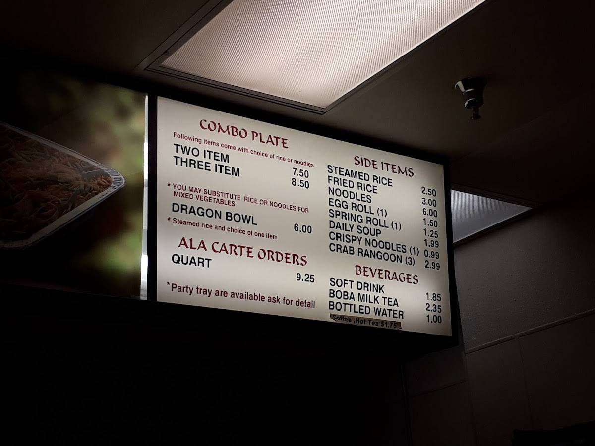 Menu at Dragon Express Chinese Cuisine restaurant, Gallup