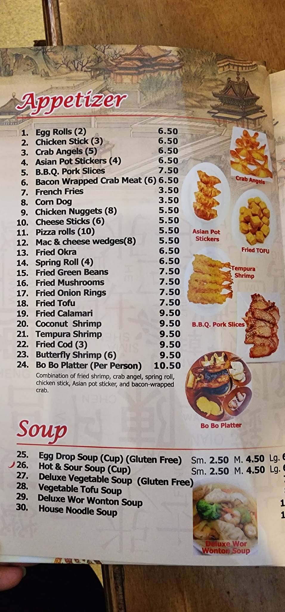 Menu at Dragon Village restaurant, Colville