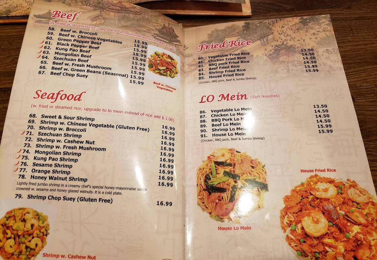 Menu at Dragon Village restaurant, Colville