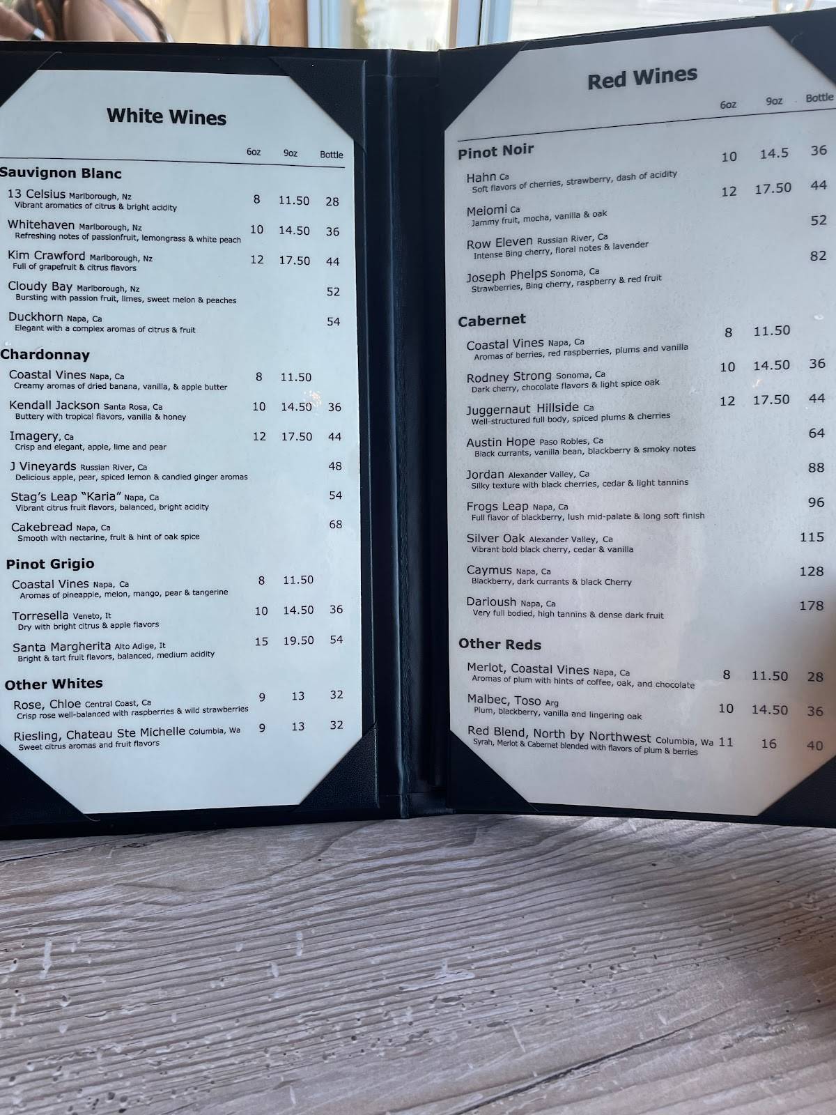 Menu at Dry Dock Waterfront Grill restaurant, Longboat Key