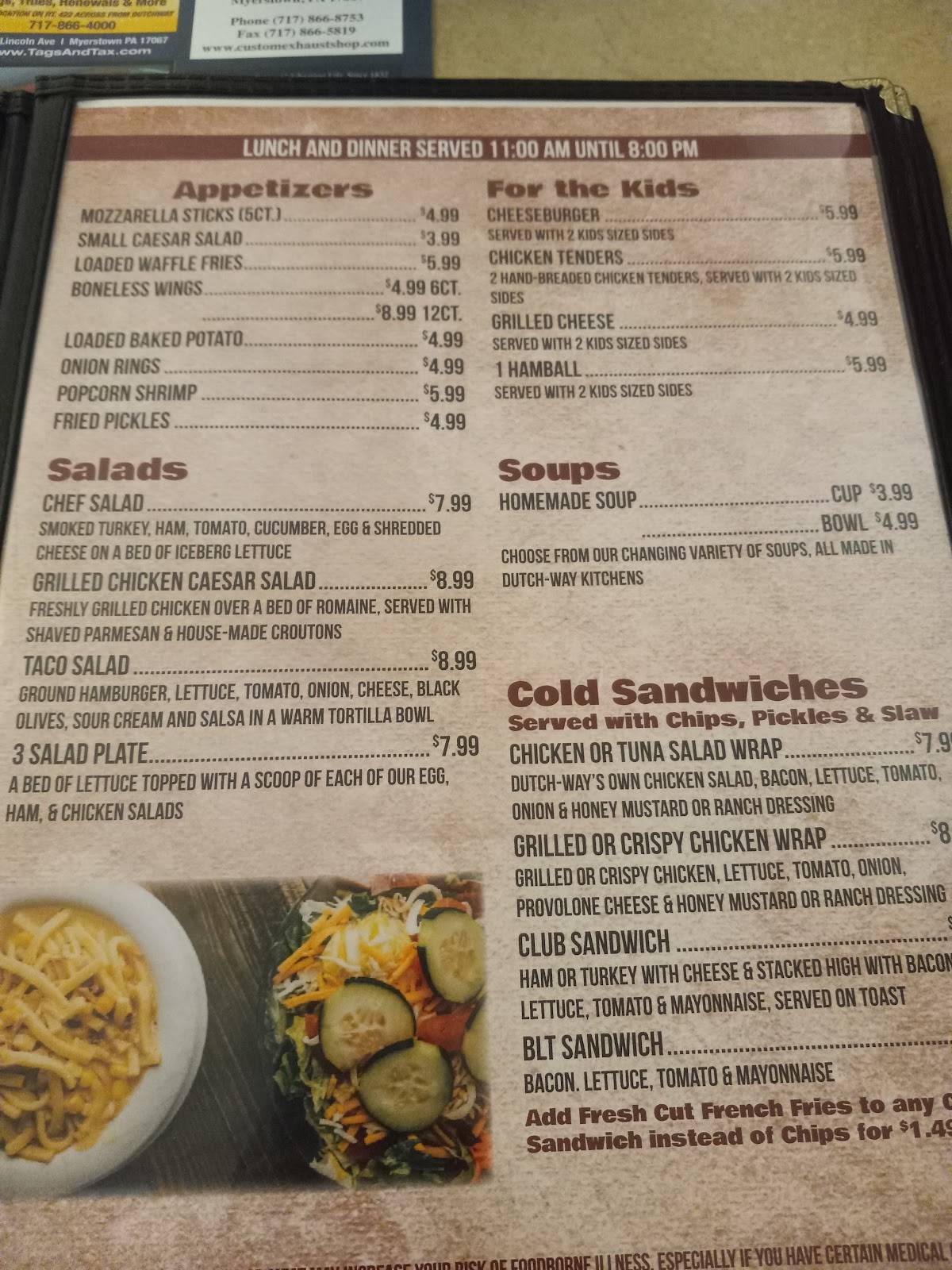 Menu at Dutch-Way Family Restaurant - Myerstown, Myerstown