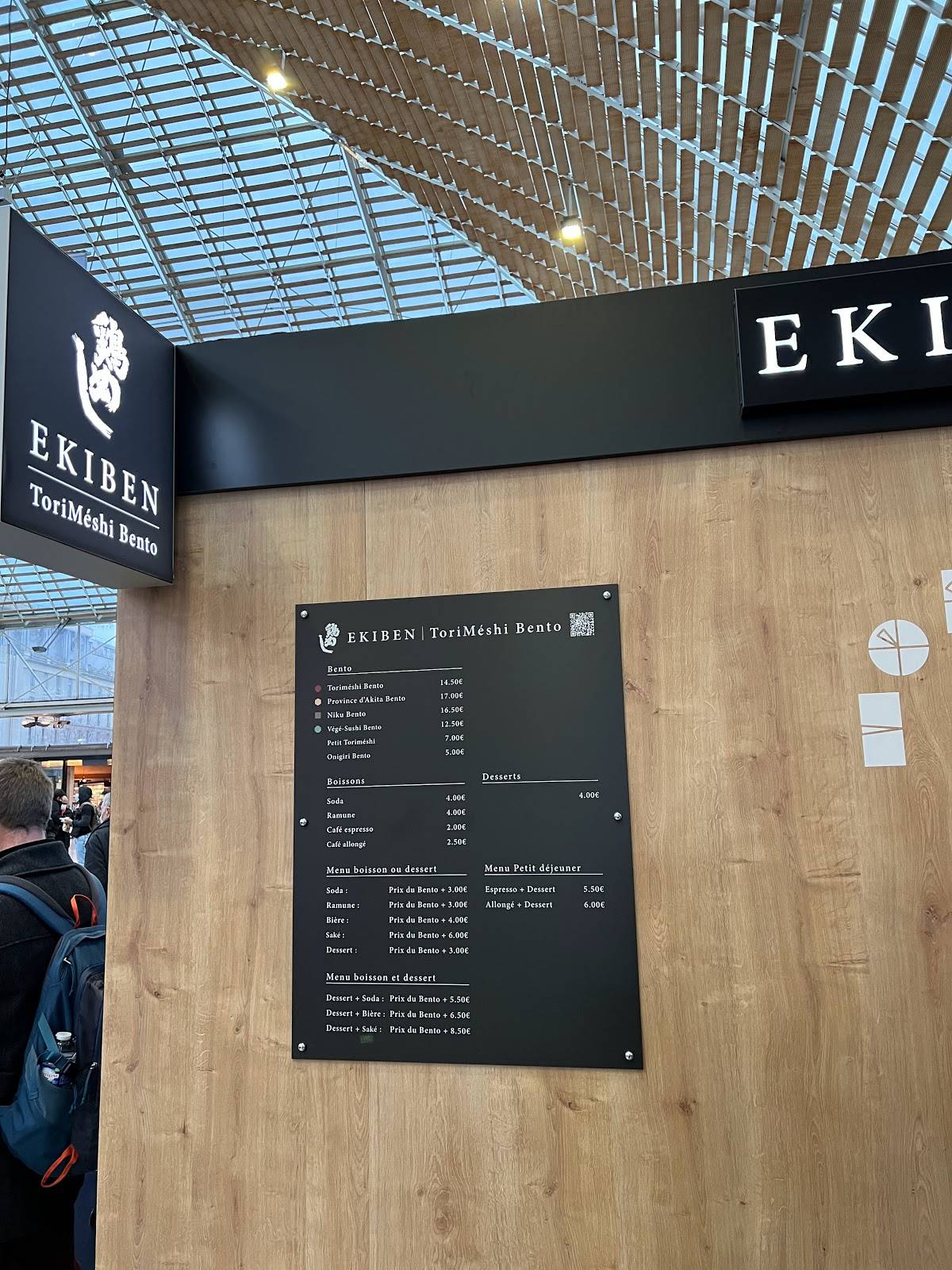 Menu au EKIBEN ToriMéshi Bento restaurant, Paris, Paris Gare de Lyon
