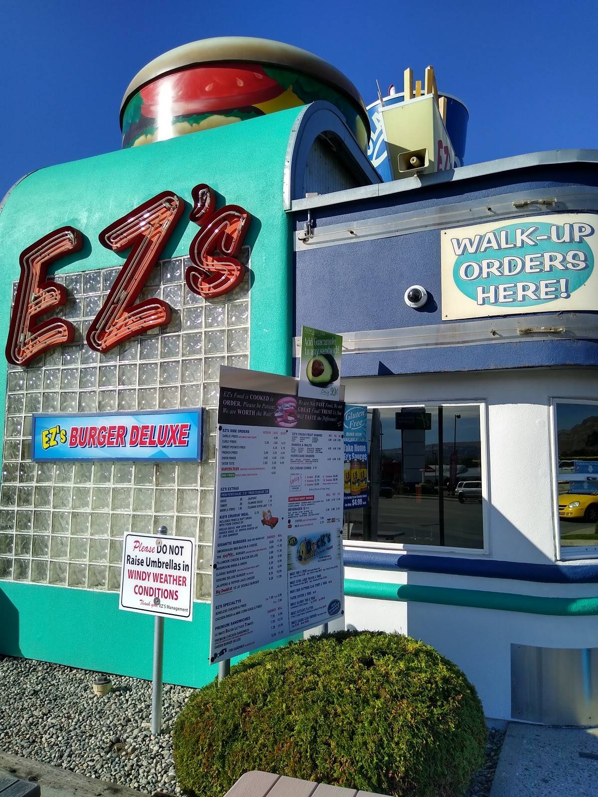 Menu at EZ's Burger Deluxe restaurant, Wenatchee
