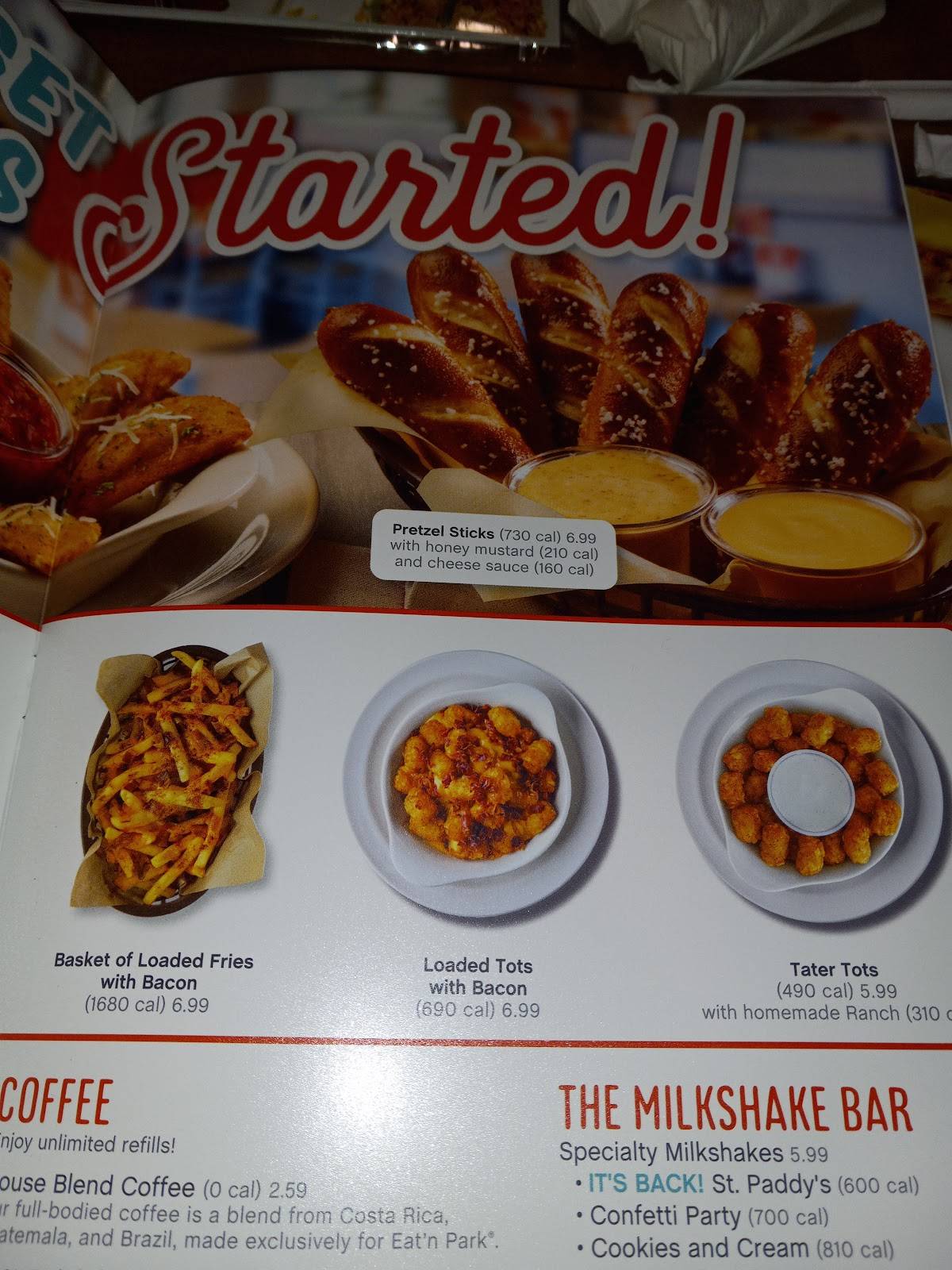 Menu at Eat'n Park restaurant, Sewickley