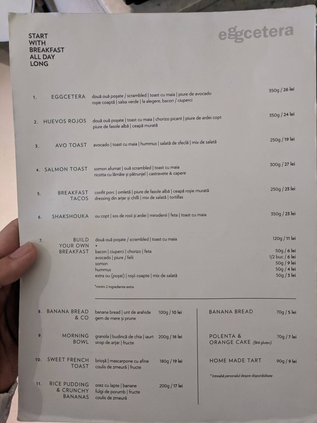 Menu at Eggcetera, Cluj-Napoca, Str. Napoca 13
