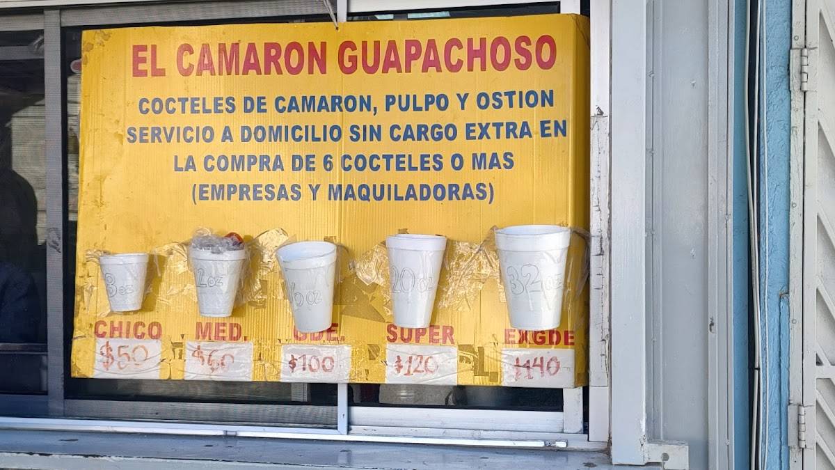 Menu at El CAMARON GUAPACHOSO restaurant, Ciudad Juarez, Saturno 1594