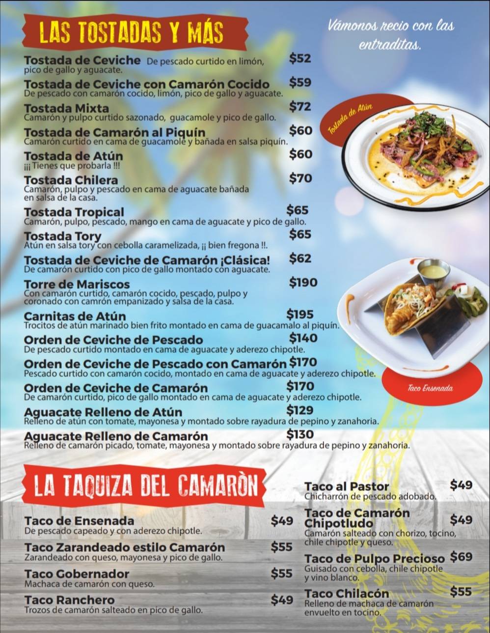 Carta del restaurante El Camarón, San Nicolás del los Garza, Av ...