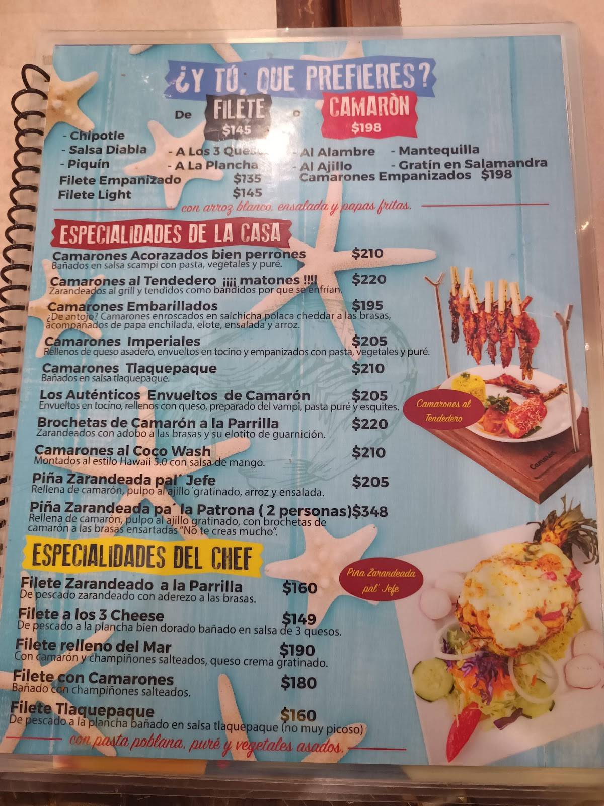 Carta del restaurante El Camarón, San Nicolás del los Garza, Av ...