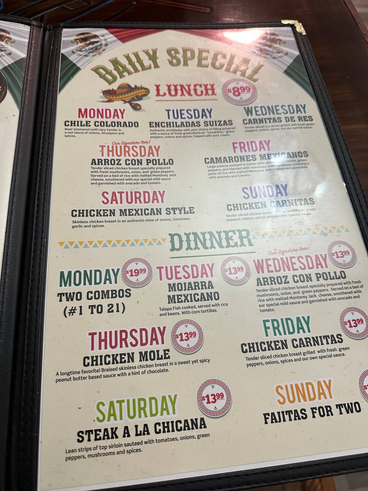 Menu at El Ranchito Family Mexican Restaurant, Lynden