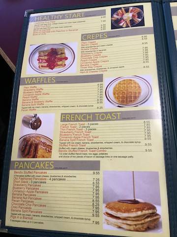 Menu at Bendix Restaurant, Elkhart