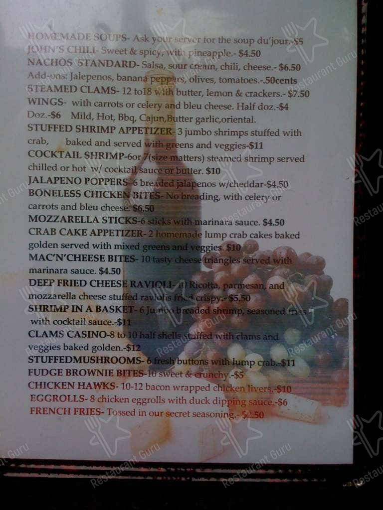 Menu at Elmer Sudds pub & bar, Wilkes-Barre Township