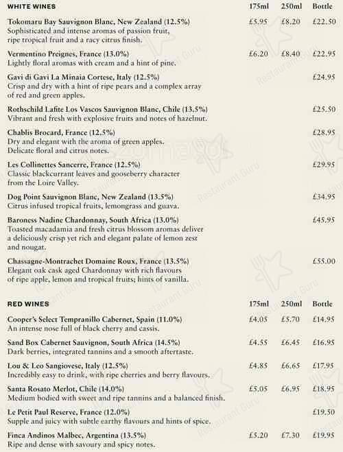Menu at Spring Tavern Ewell pub & bar, Epsom