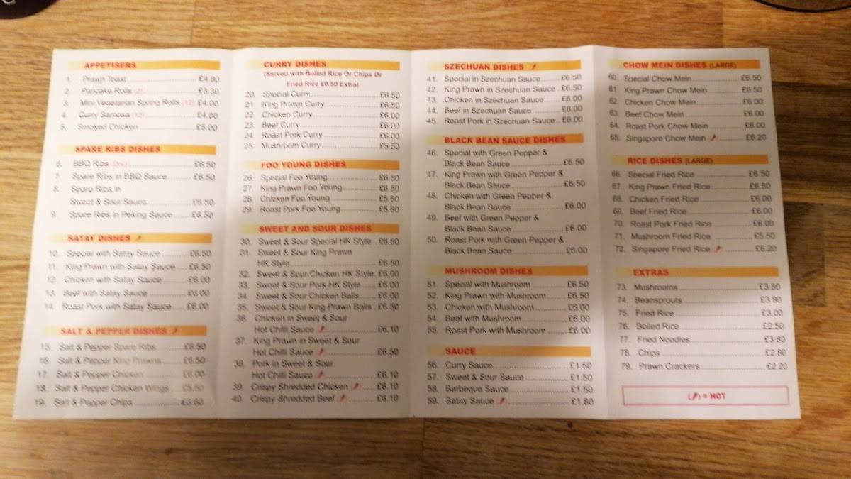 Menu at Evergreen Fish Chips Asian Food Takeaway restaurant, Rushden