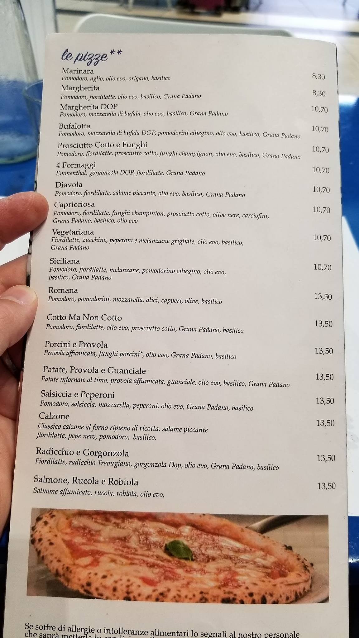 Menu da Farinella Terminal 3 pizzeria, Fiumicino, imbarchi E zona Extra ...