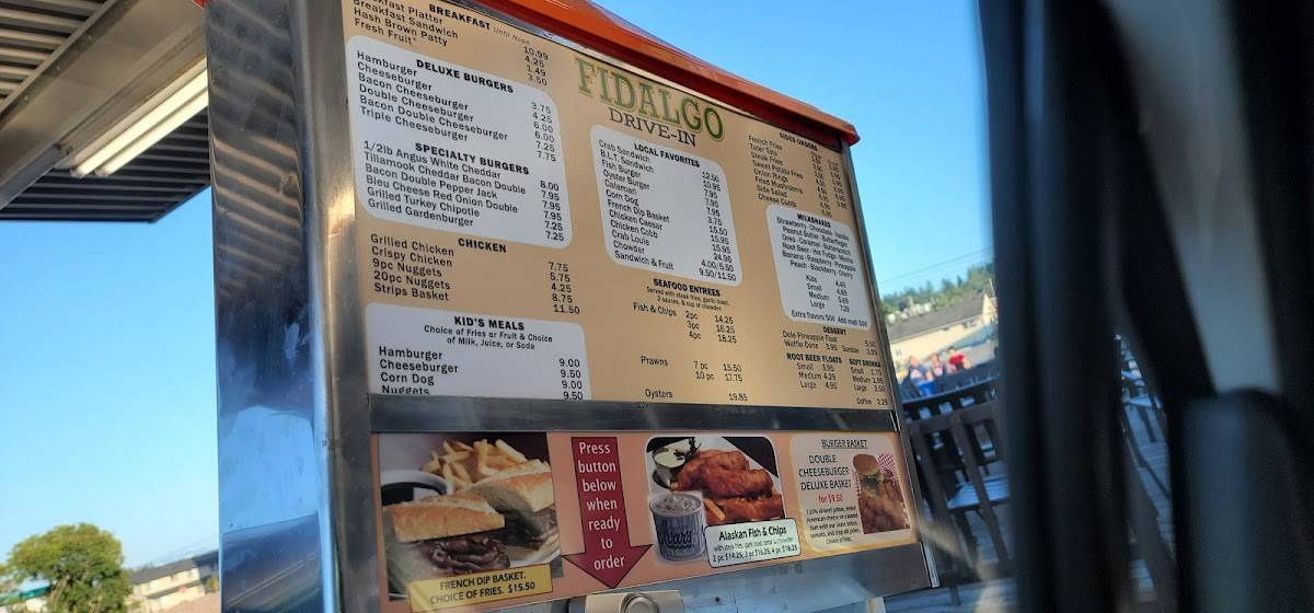 Menu at Fidalgo Drive-In fast food, Anacortes