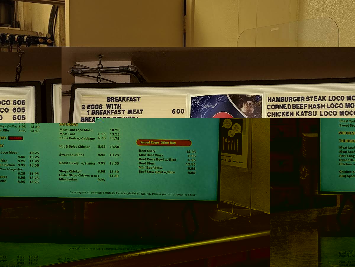 Menu at Grace's Inn fast food, Honolulu, S Beretania St. # 101