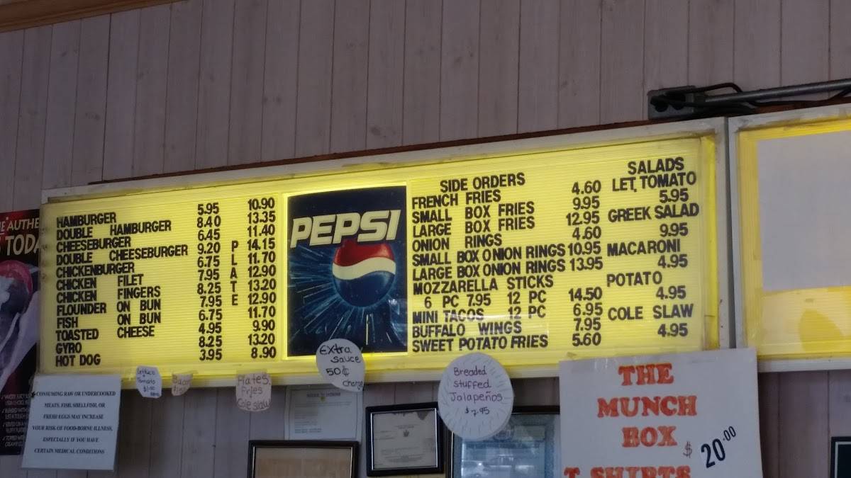 Menu at The Munch Box restaurant, Montauk