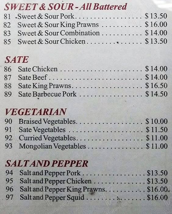 Menu at Woodford Chinese Takeaway fast food, Woodford