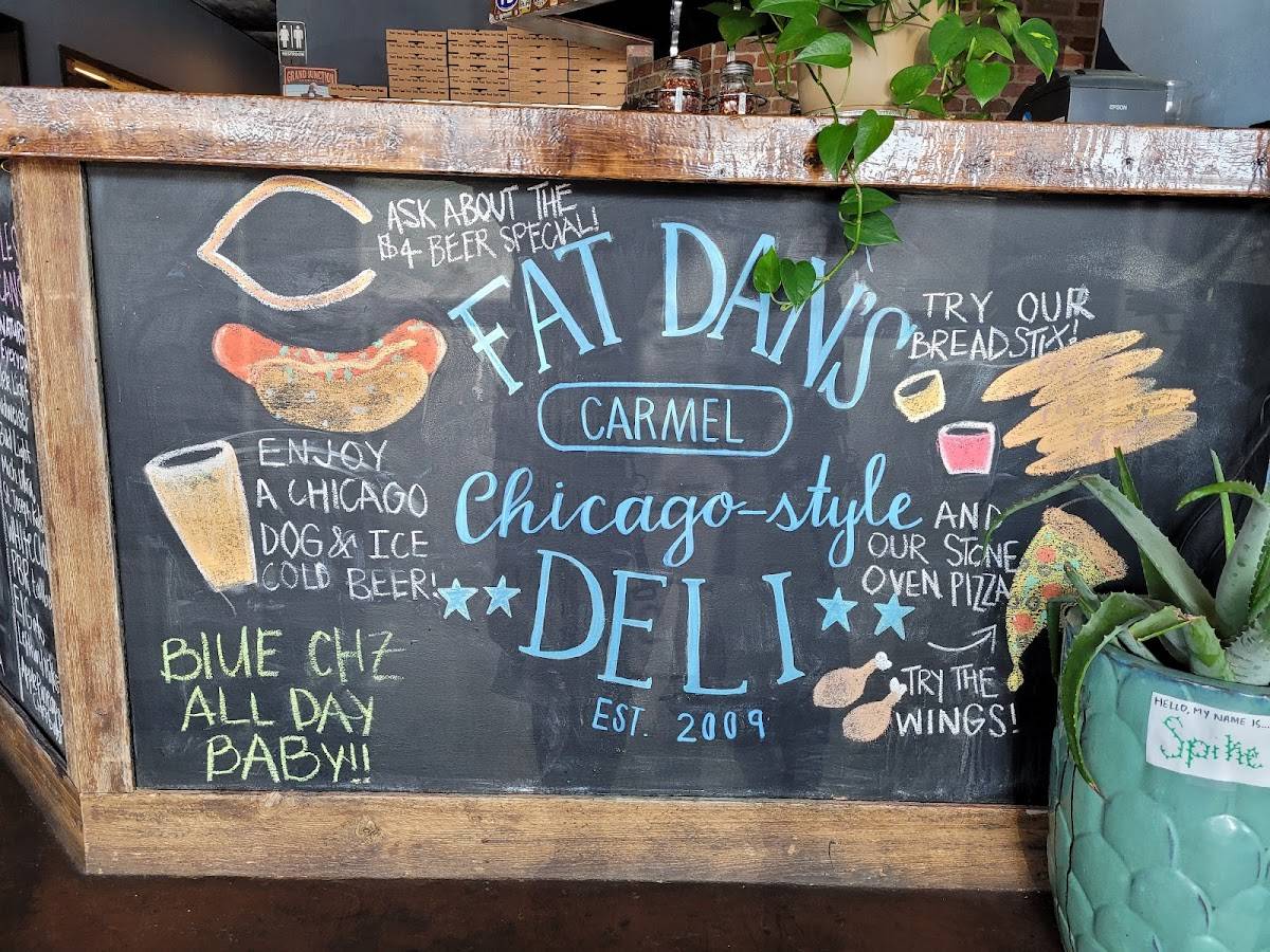 Menu at Fat Dan's Chicago-Style Deli, Carmel pub & bar, Carmel