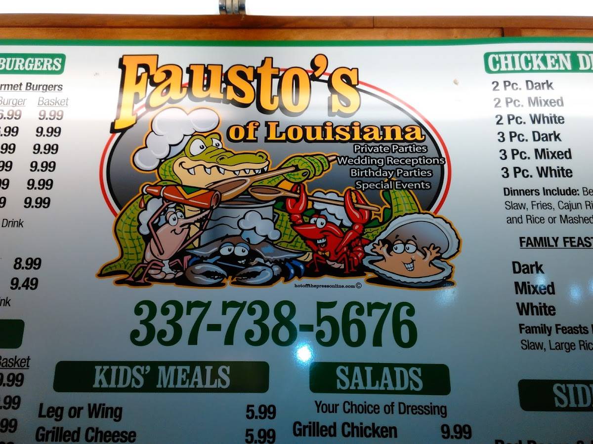 Menu at Fausto's Family Restaurant, Kinder, US-165